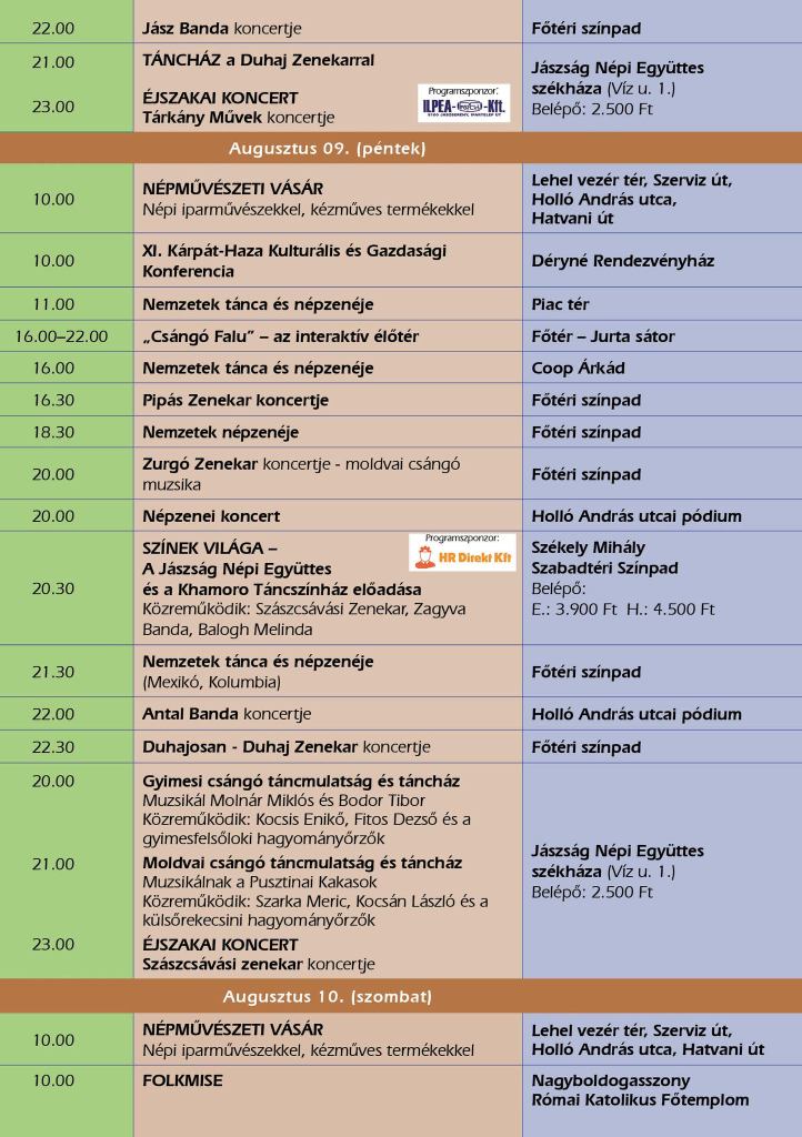 Programok – CSÁNGÓ FESZTIVÁL